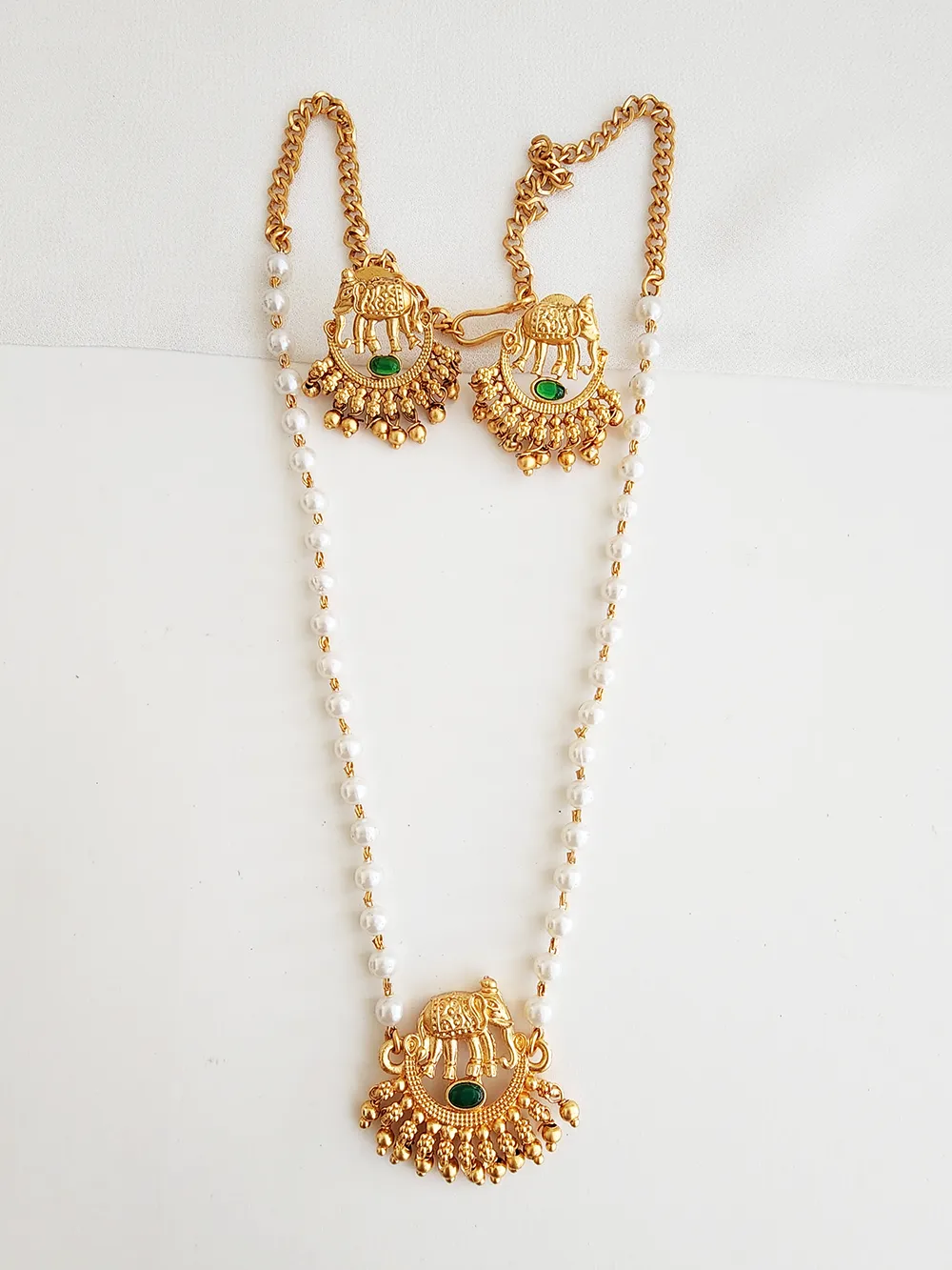 ELEPHANT PEARL- A173 GREEN - Online imitation ornaments jewels